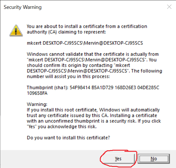 Node Web Server - Localhost HTTPS | Mervin's Blog